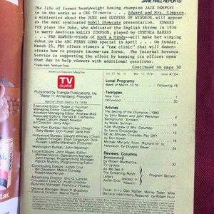 Week of March 10 to 16 1979 TV Guide Cast of 60 Minutes on Cover Vol 27 ...