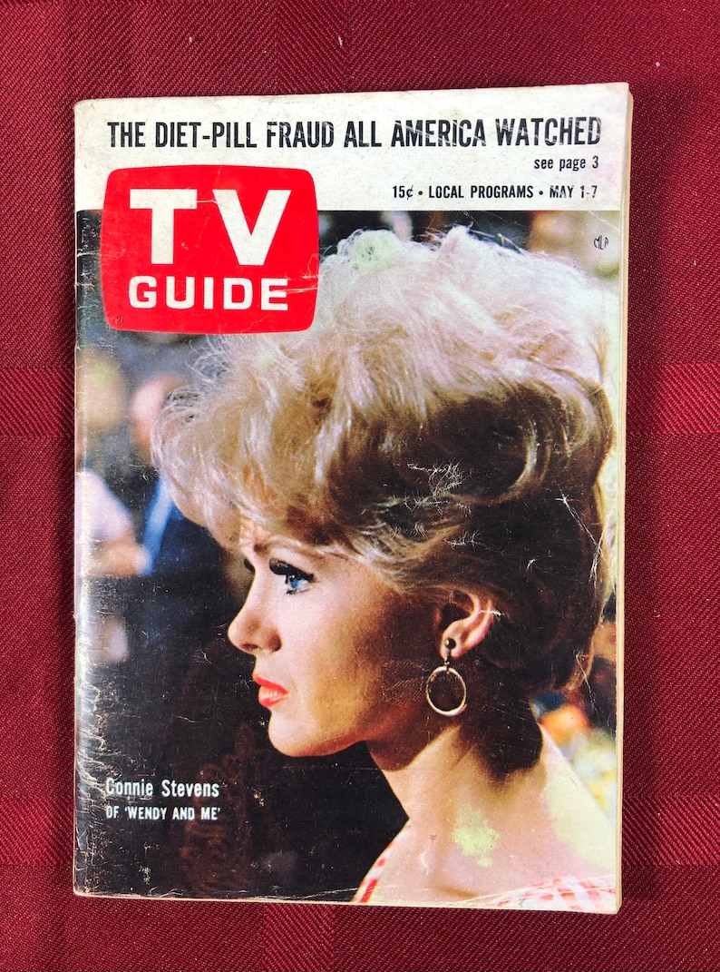 Week of May 1 to 7 1965 TV Guide Connie Stevens on Cover Vol 13 Number ...
