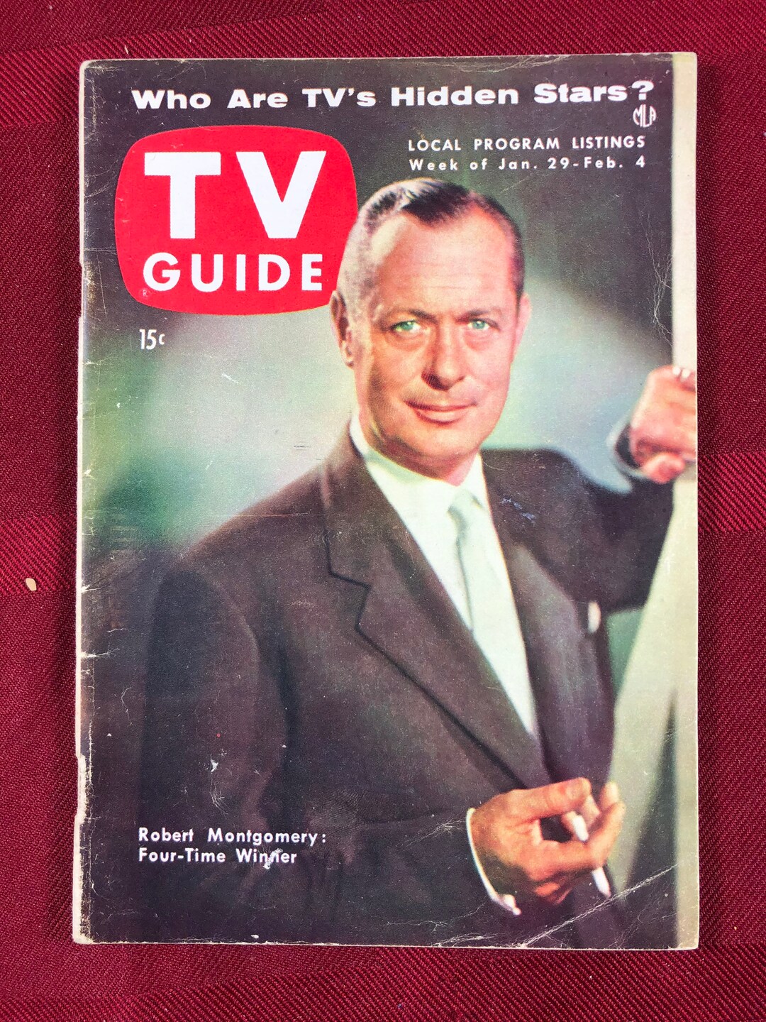 Week of January 29 to February 4 1954 TV Guide Robert Montgomery on ...