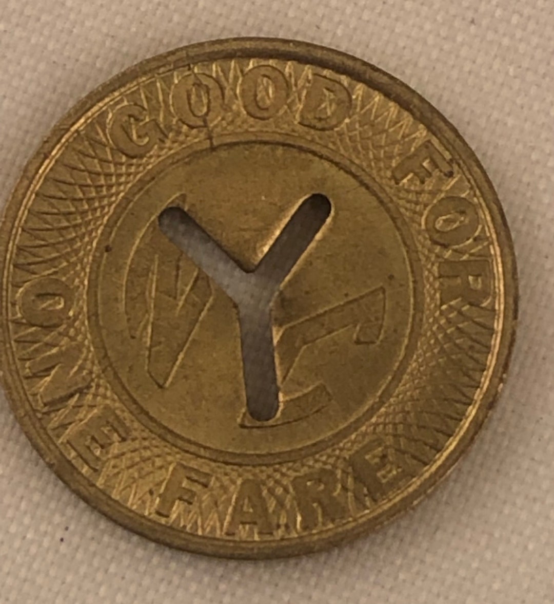 Error 1970 to 1980 NYC Large Subway Token Cut Out Center Y MTA NYCTA ...