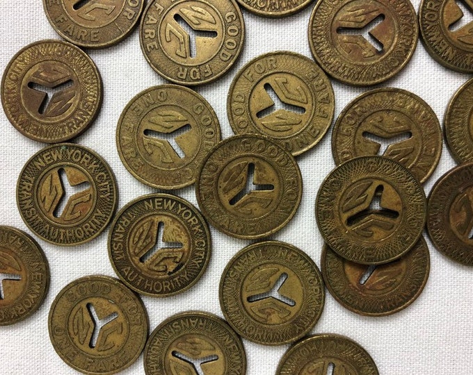 1970 to 1980 NYC Large Y Subway Token Center Y Cut Out MTA NYCTA New ...