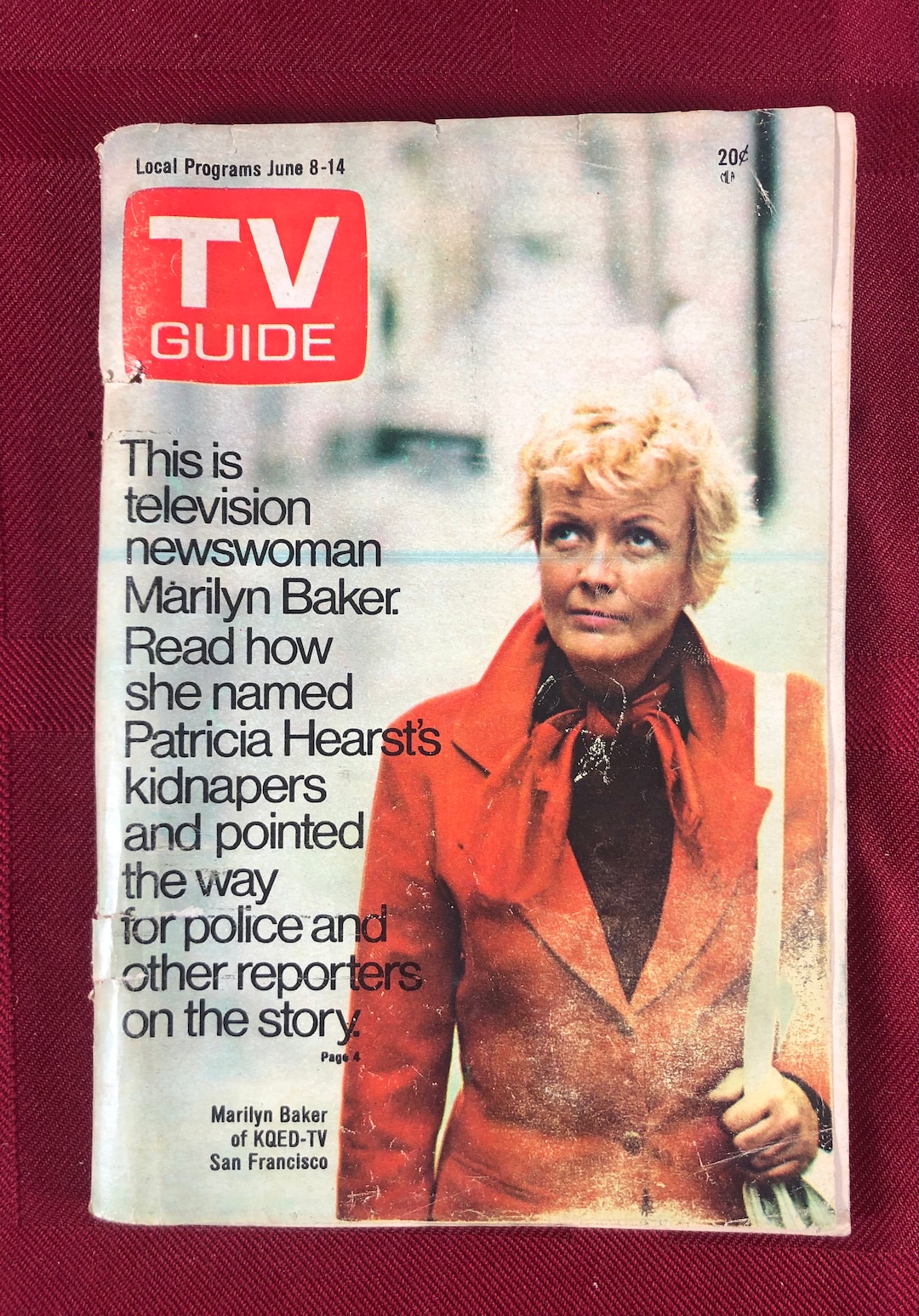 Week June 8 to 14 1974 TV Guide Marilyn Baker of KQED-TV on Cover Patty ...