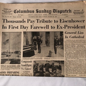 March 30 1969 Columbus Evening Dispatch Newspaper Farewell to General ...