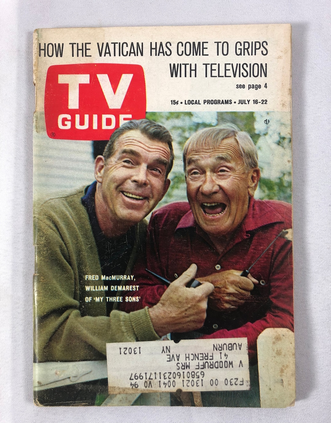 July 16 to 22 1966 TV Guide Fred Macmurray William Demarest My Three ...