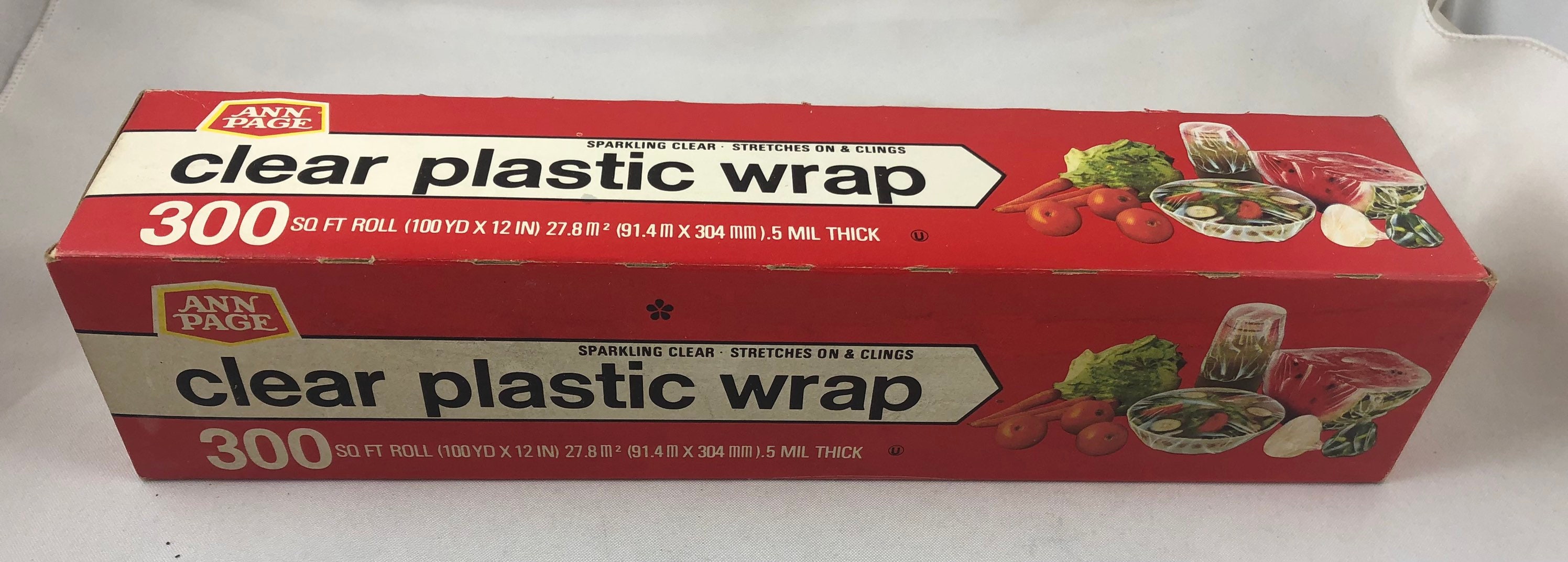 Vintage 1970's Ann Page Clear Plastic Wrap 300 Sq Ft Roll Brand New ...