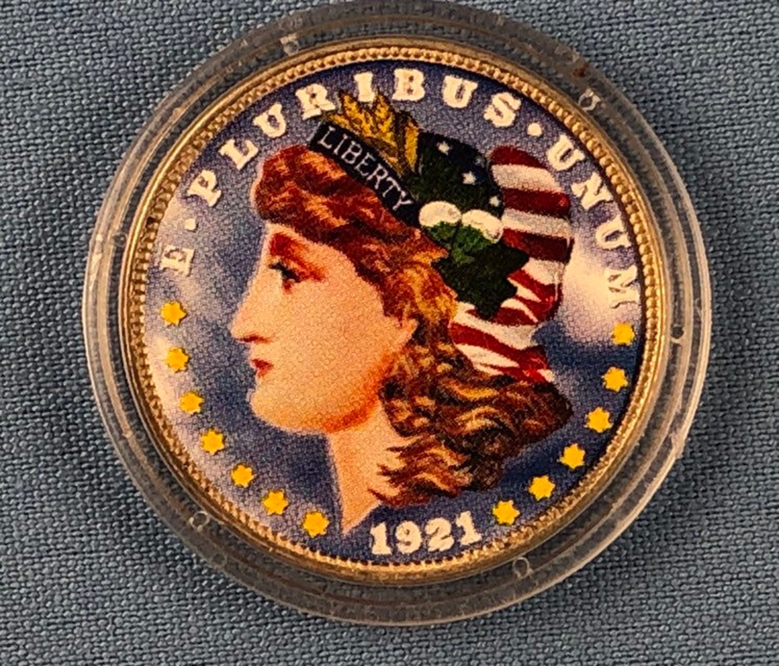 Colorized 1921 Morgan Dollar Painted Full Color Both Sides | Etsy