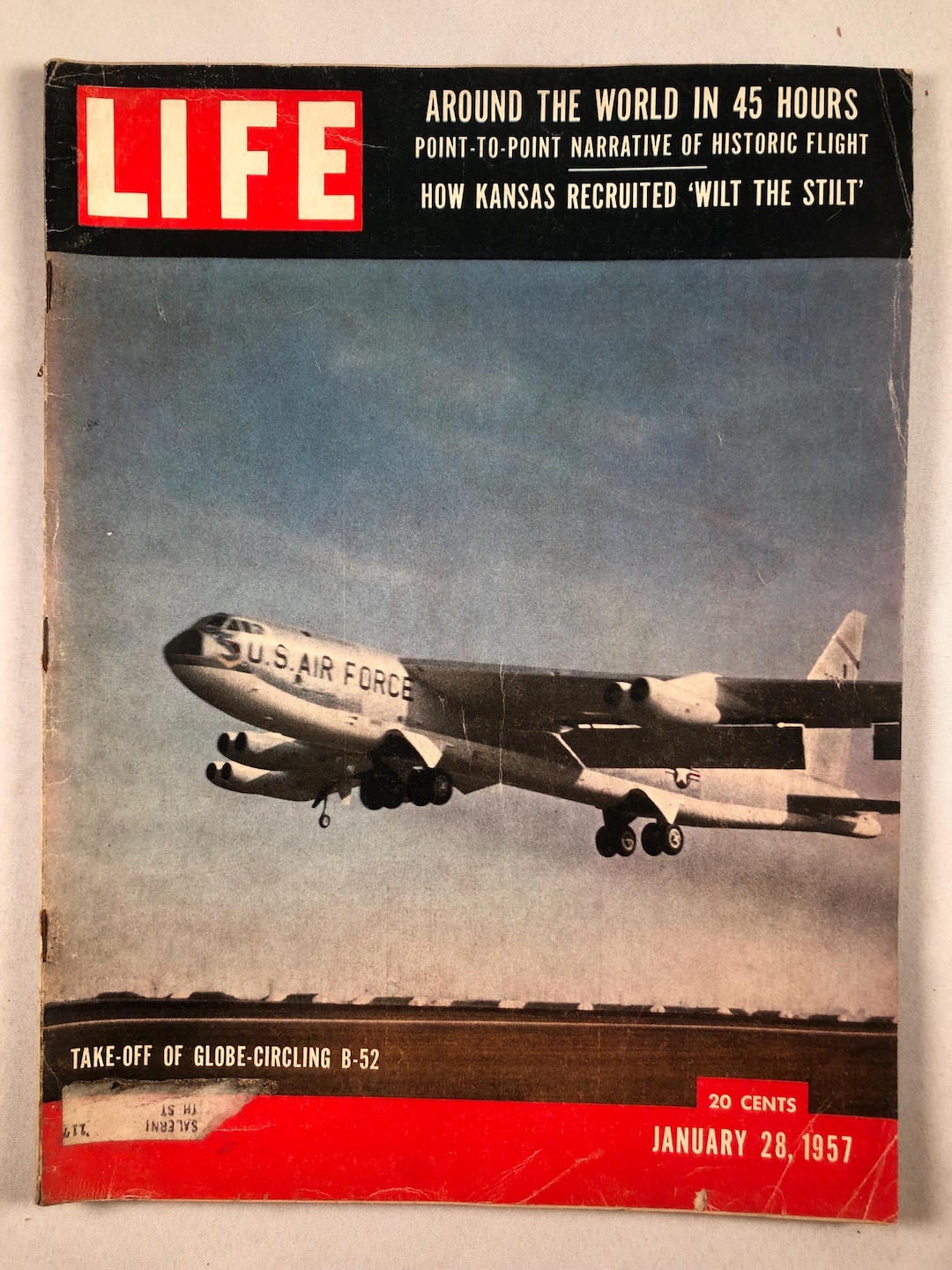 January 28 1957 Life Magazine Take off of Globe Circling B-52 Around ...