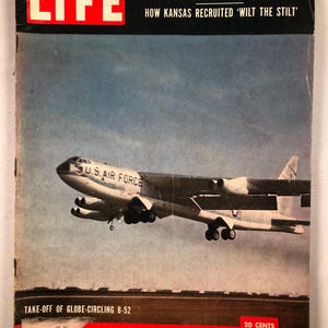 January 28 1957 Life Magazine Take off of Globe Circling B-52 Around ...