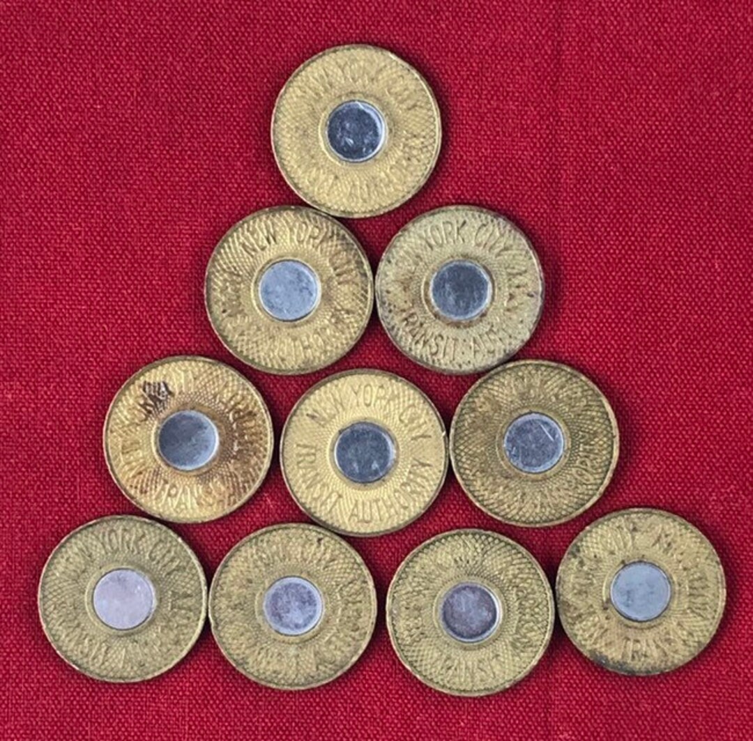 Lot of 10 Bullseye Style NYC Subway Token Ten Pack MTA NYCTA New York ...