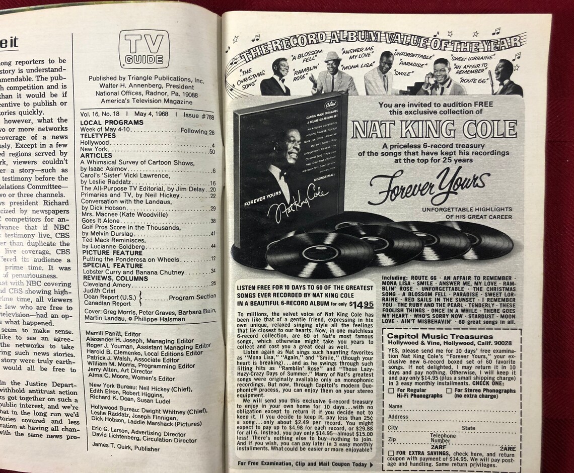 May 4 10 1968 TV Guide Cast Stars of Mission Impossible on - Etsy