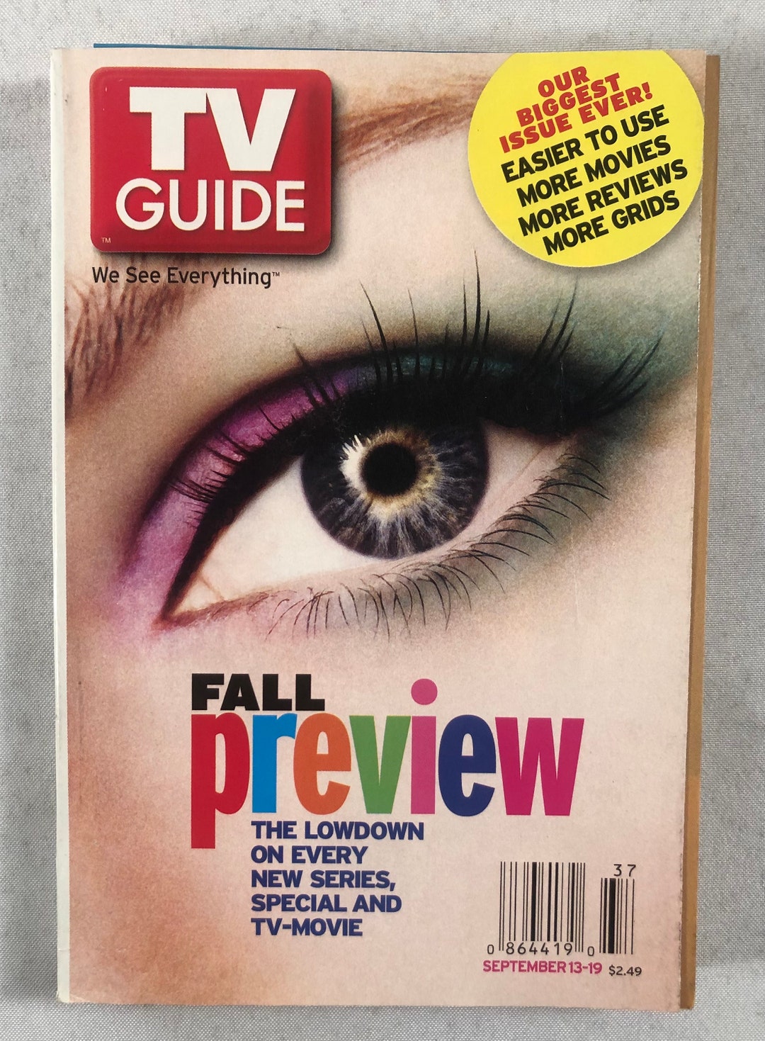 Week of September 13 to 19 2003 TV Guide Fall Preview Cover Vol 51 Number 37 Issue 2633 New York ...
