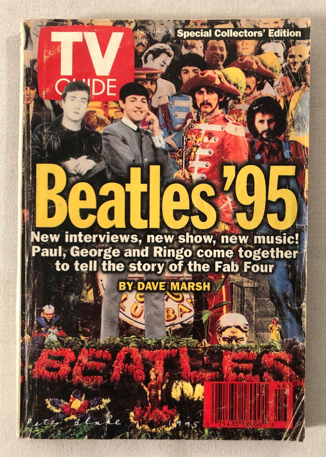 Week of November 18 to 24 1995 TV Guide Beatles '95 John,paul,george ...