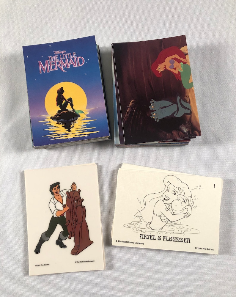 1991 Pro Set Disney's The Little Mermaid 90 Card Set Plus Insert Sets ...