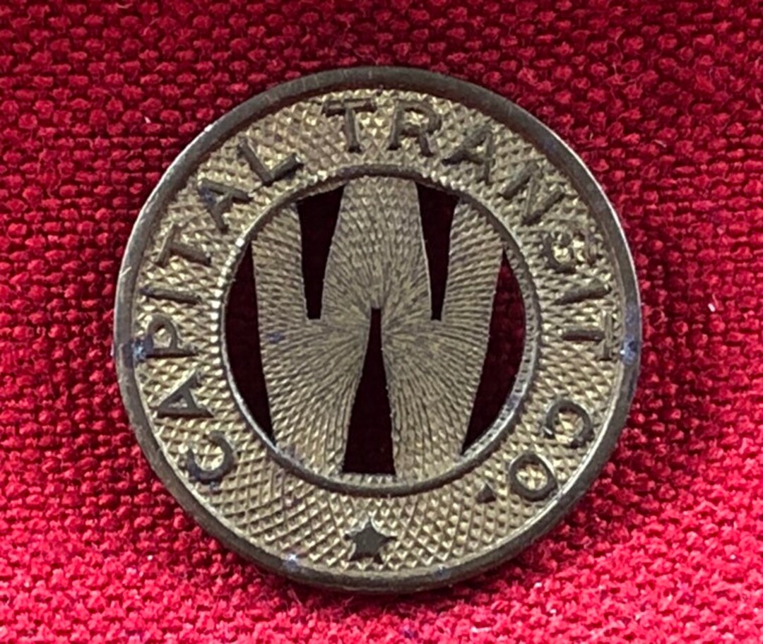 Vintage Washington DC Capital Transit Co One Fare Token Transit 16mm ...