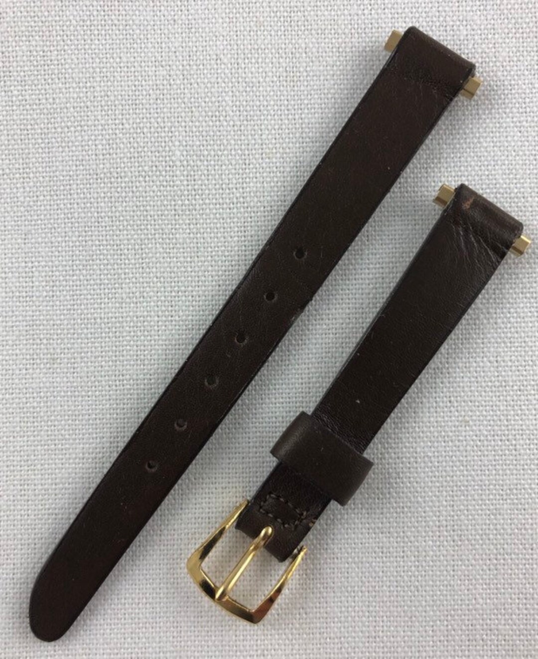 10mm Short Genuine Calfskin Leather Brown Watch Band Unstitched Speidel ...