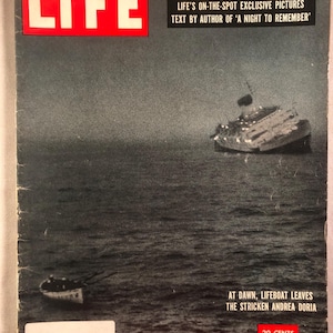 August 6 1956 Life Magazine Rescue at Sea the Sinking of the Andrea ...