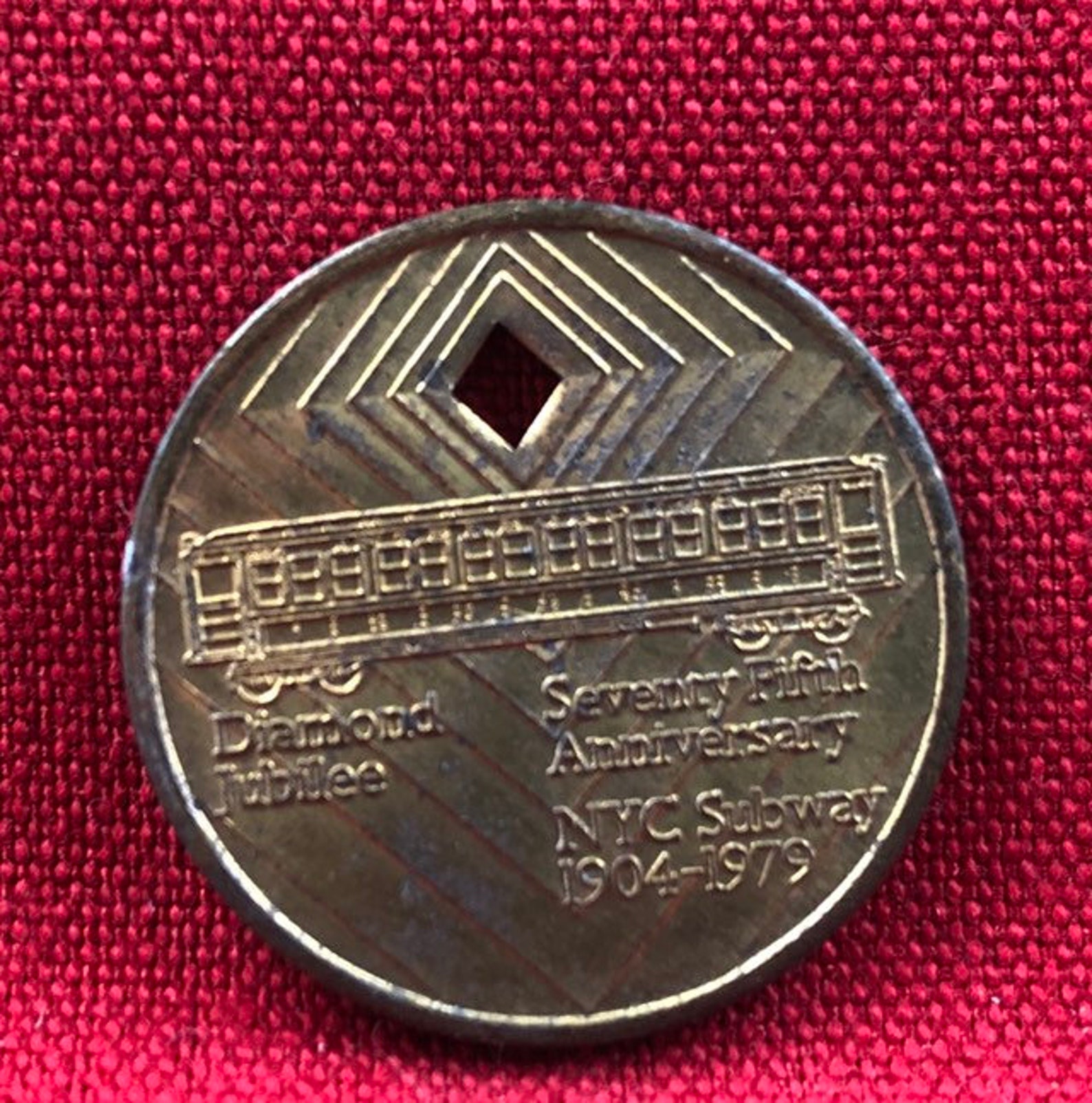 1979 NYC Subway Token Cut Out Diamond Jubilee MTA NYCTA New York City ...