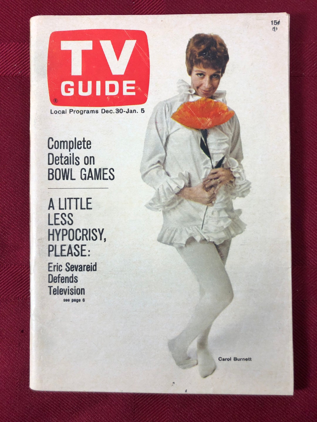 December 30 1967 January 5 1968 TV Guide Carol Burnett on Cover Vol 15 ...
