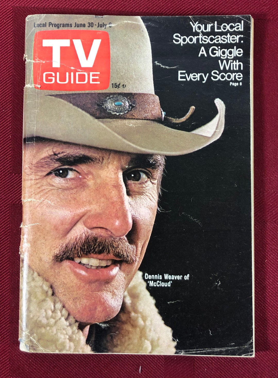 Week of June 30 to July 6 1973 TV Guide Dennis Weaver of Mccloud on ...