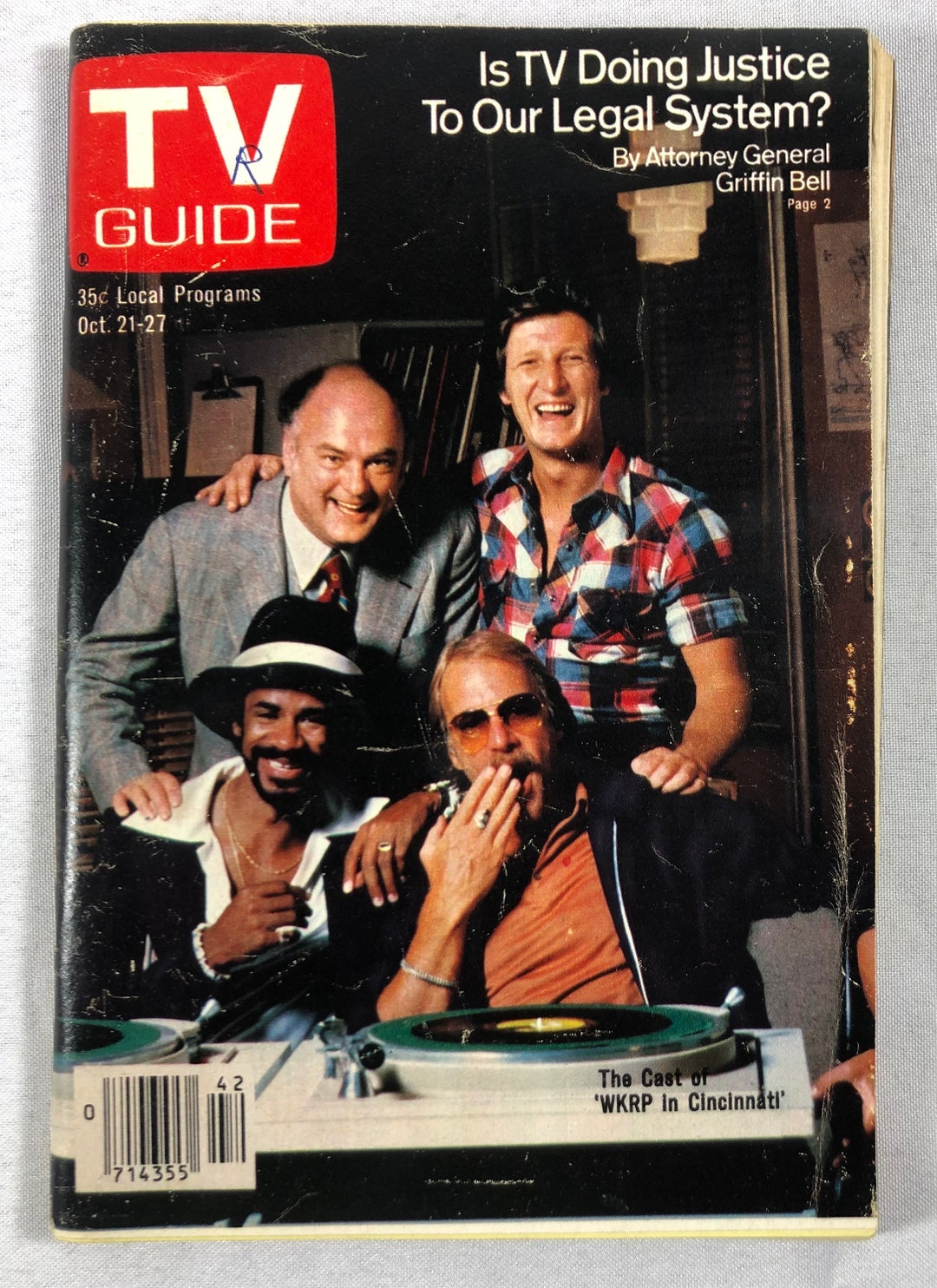 October 21 1978 TV Guide the Cast of WKRP in Cincinnati on Cover Vol 26 ...