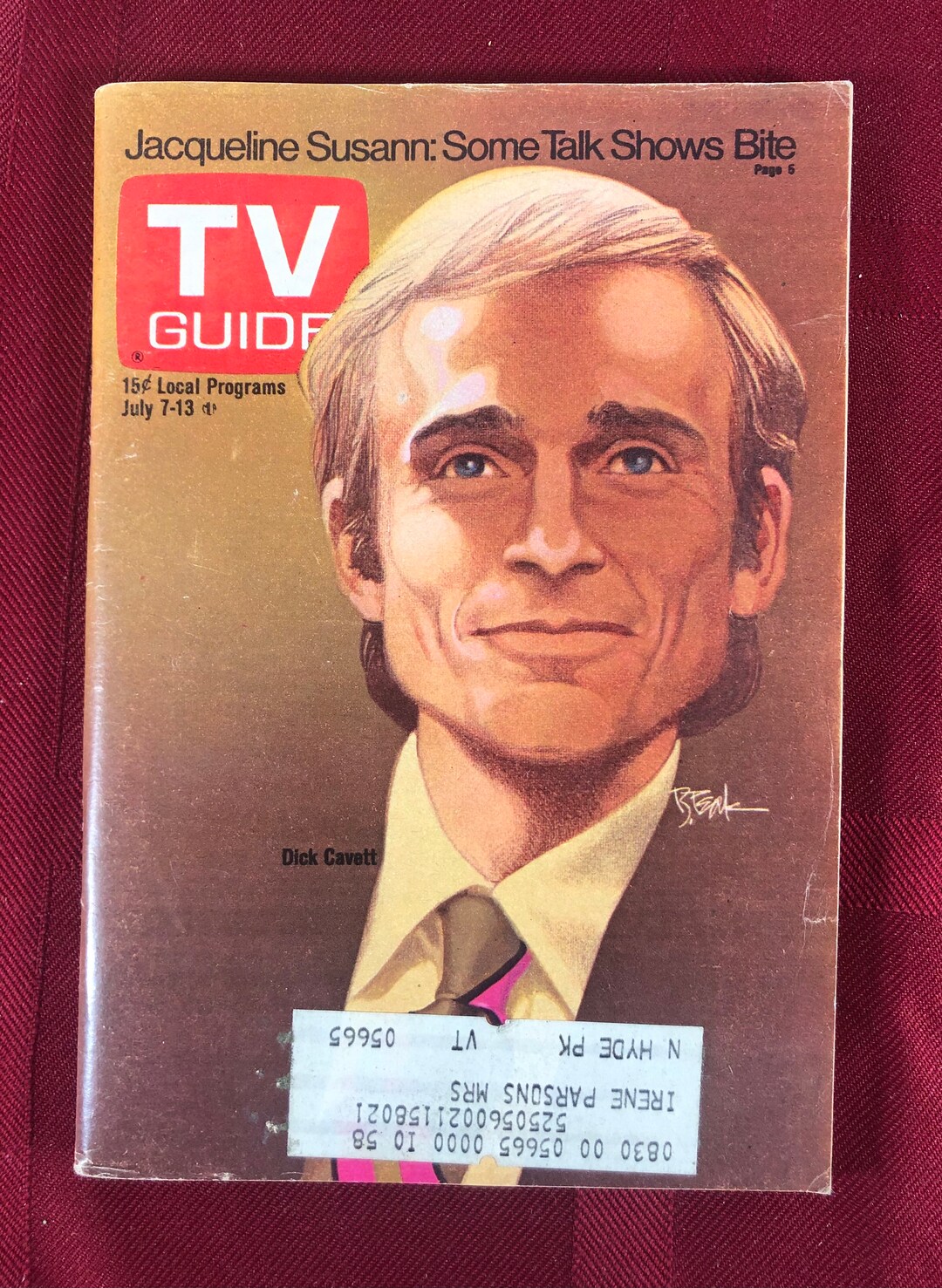Week of July 7 to 13 1973 TV Guide Dick Cavett on Cover Vol 21 Number ...
