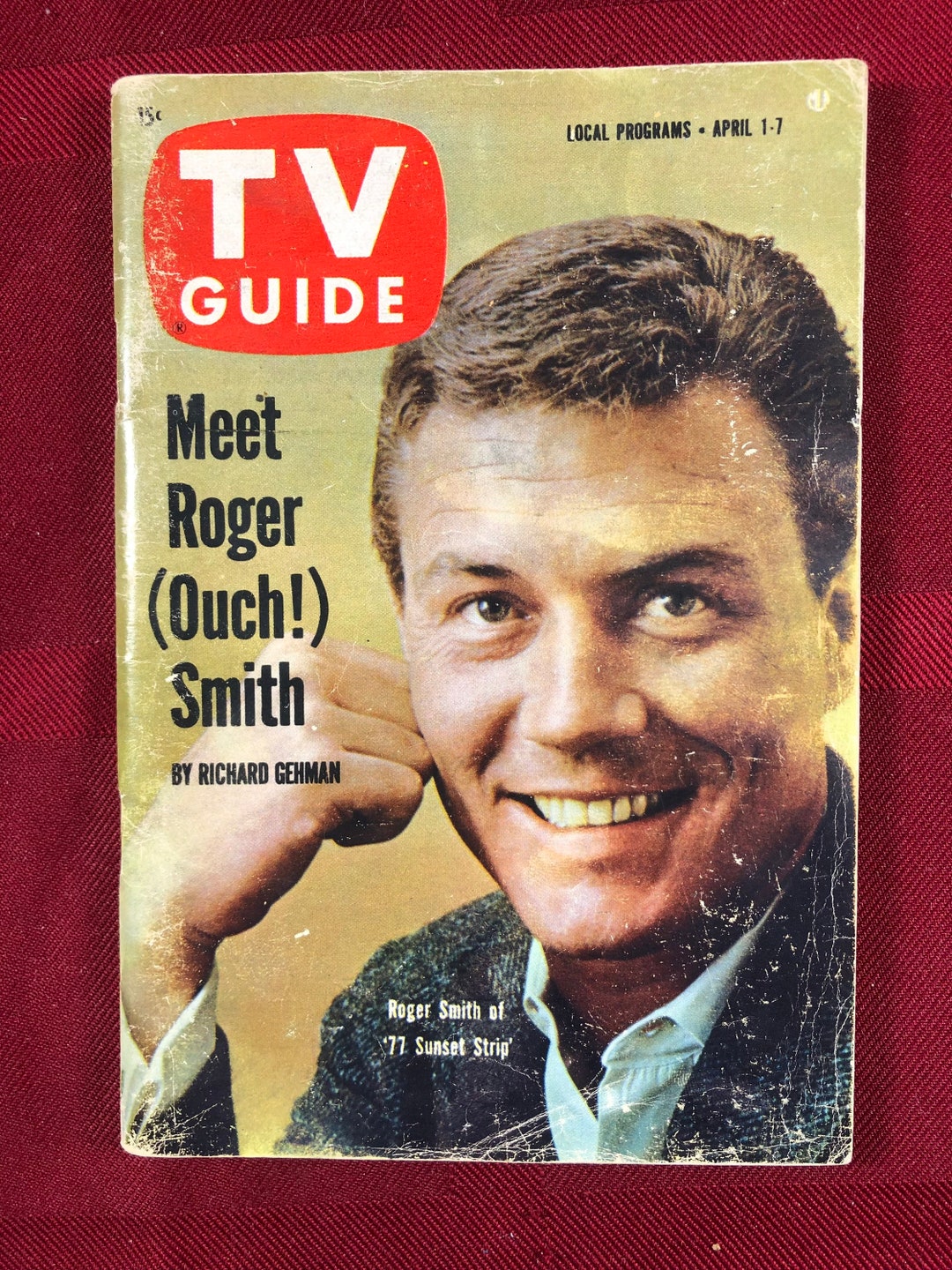 Week of April 1 to 7 1961 TV Guide Roger Smith of '77 Sunset Strip on ...