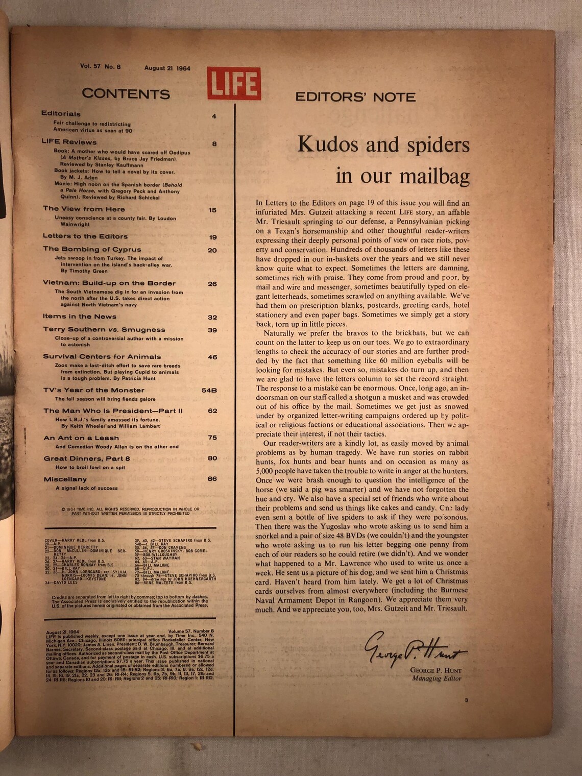 August 21 1964 Life Magazine at Vietnam Border General Khanh Eye the ...