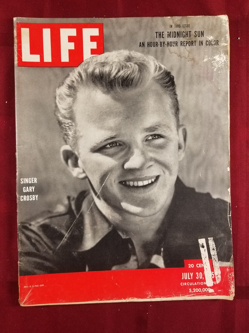 July 30 1951 Life Magazine Singer Gary Crosby on Cover Vintage Original ...
