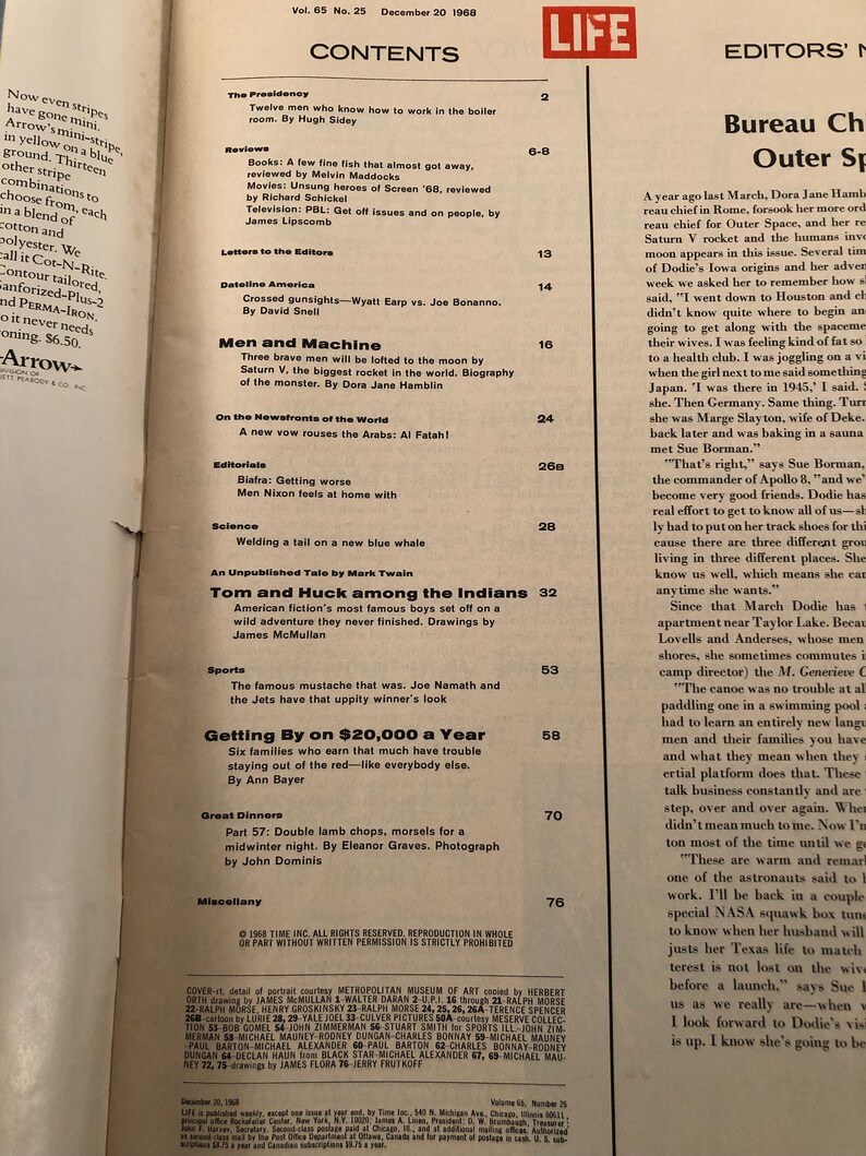 December 20 1968 Life Magazine an Unpublished Manuscript of Mark Twain ...