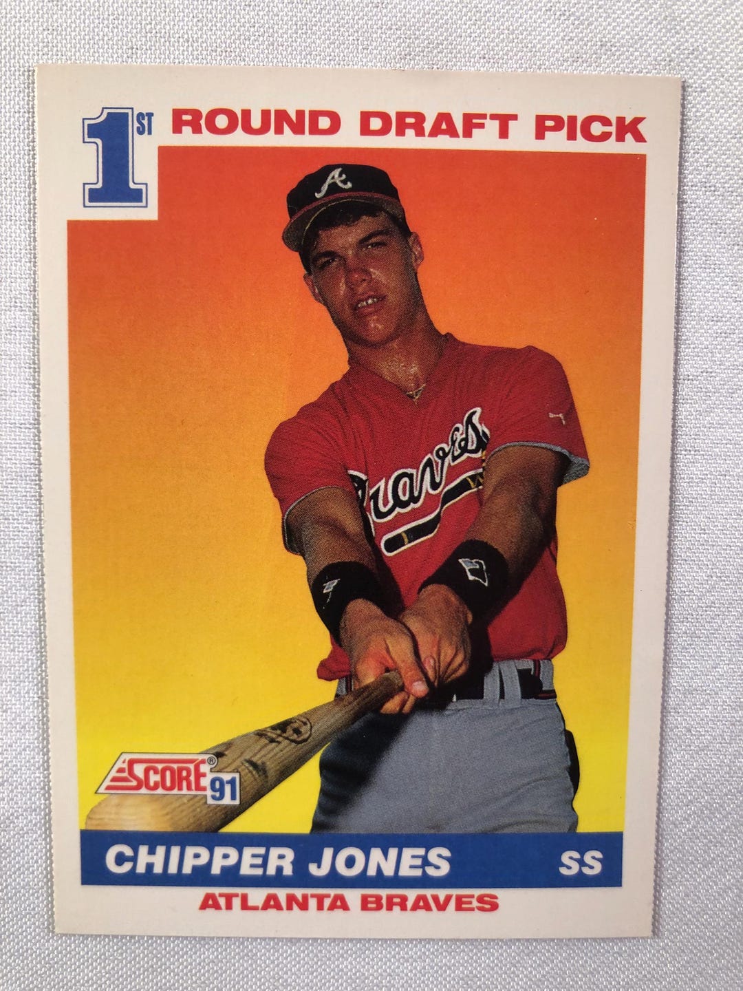 1991 Score Chipper Jones Rookie Baseball Card # 671 1st Round Draft ...