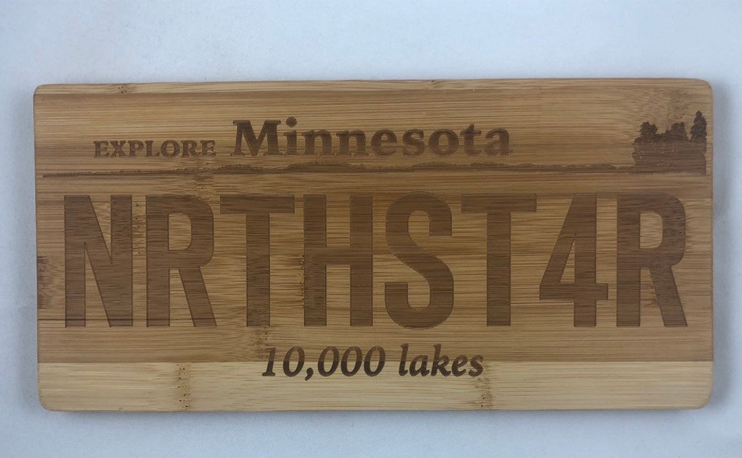 Minnesota NRTHST4R License Plate Bamboo Cutting Board or Wall Decor ...