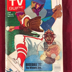 April 9 to 15 1977 TV Guide Baseball '77 Preview on Cover Vol 25 Number ...