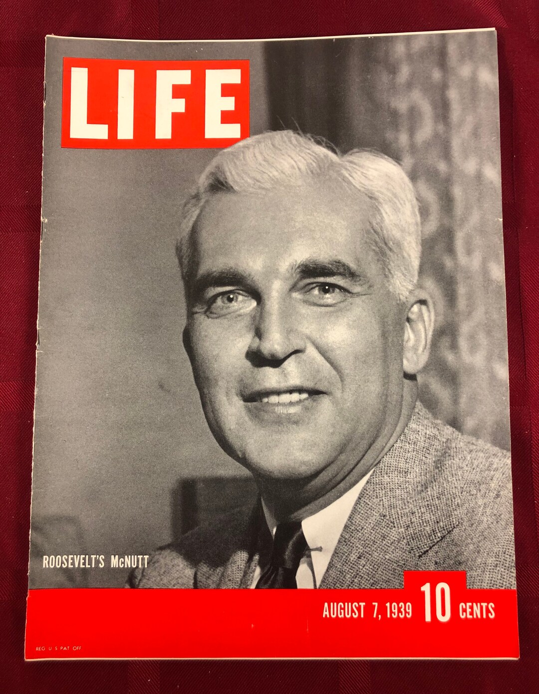 August 7 1939 Life Magazine Roosevelt's Mcnutt Paul V Mcnutt on Cover ...