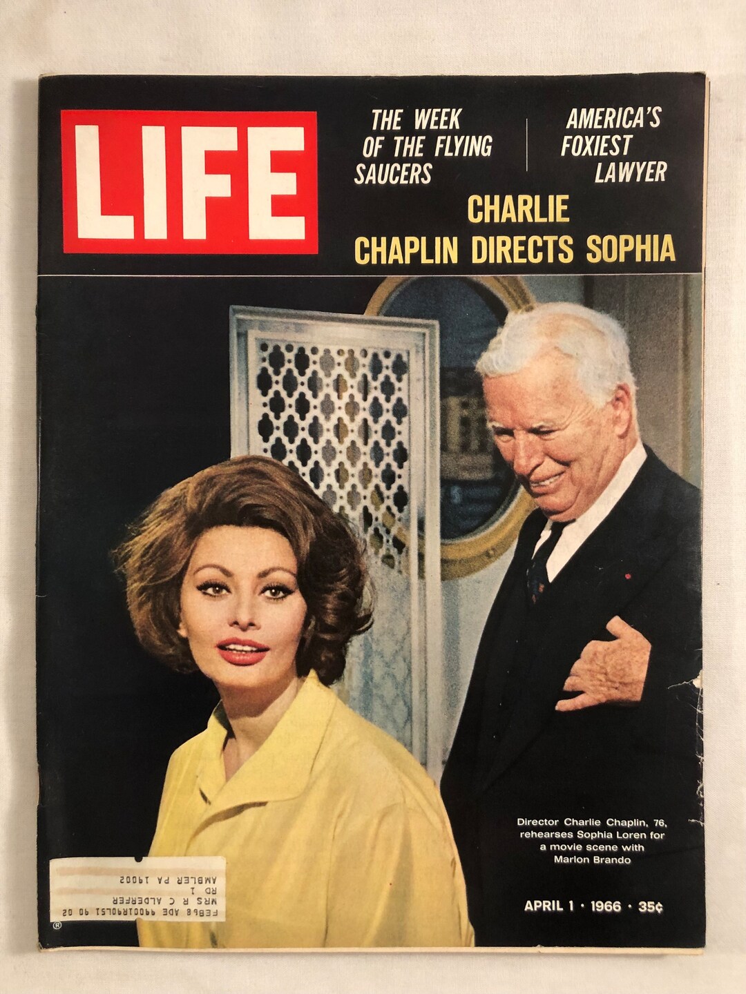 April 1 1966 Life Magazine Charlie Chaplin Directs Sophia Loren on ...