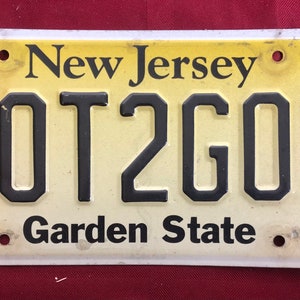 Vintage New Jersey License Plate GOT2GO3 Vanity Yellow and Black NJ Man ...