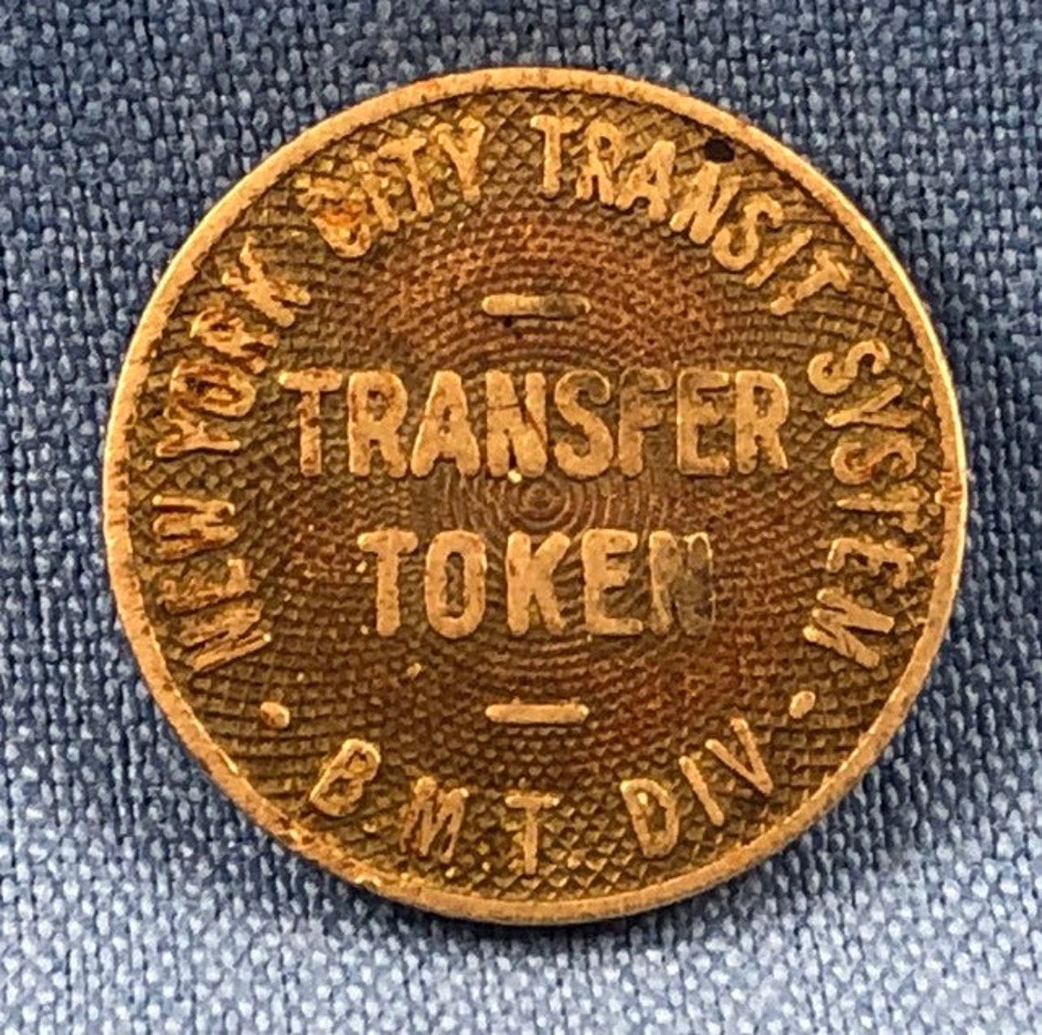 Vintage New York City Transit System Transfer Token BMT Div Brooklyn ...