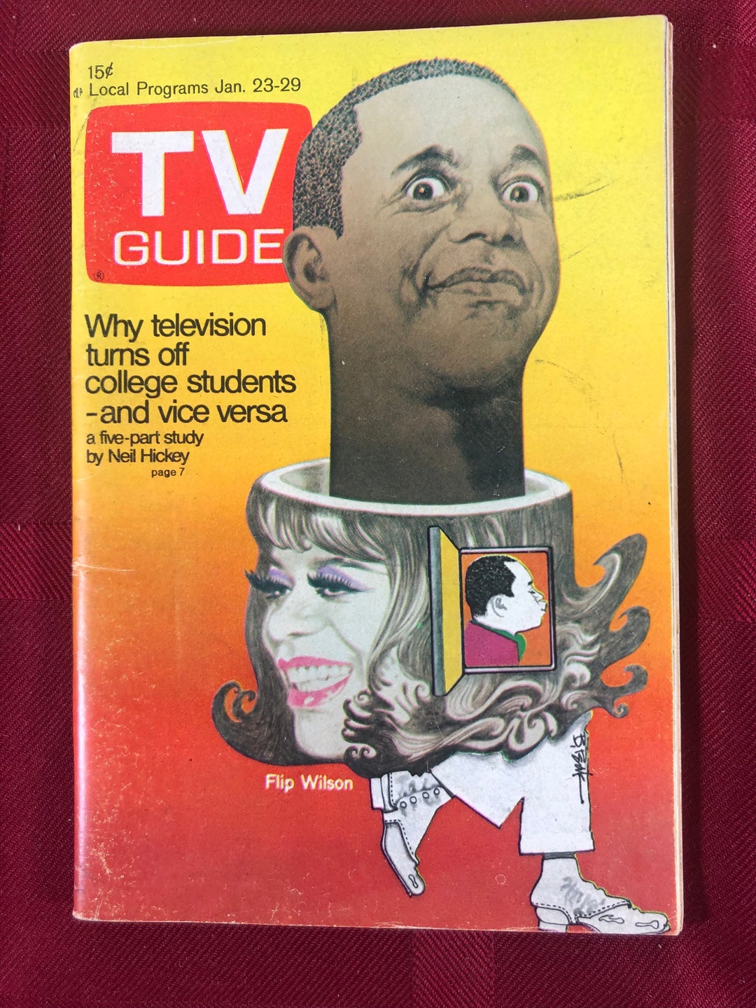 Week of January 23 to 29 1971 TV Guide Flip Wilson on Cover Vol 19 ...