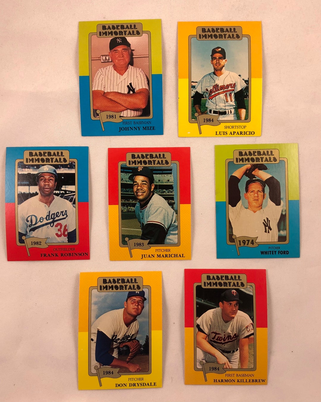 7 Different Cards 1980-87 SSPC HOF Baseball Immortals Vintage Genuine ...