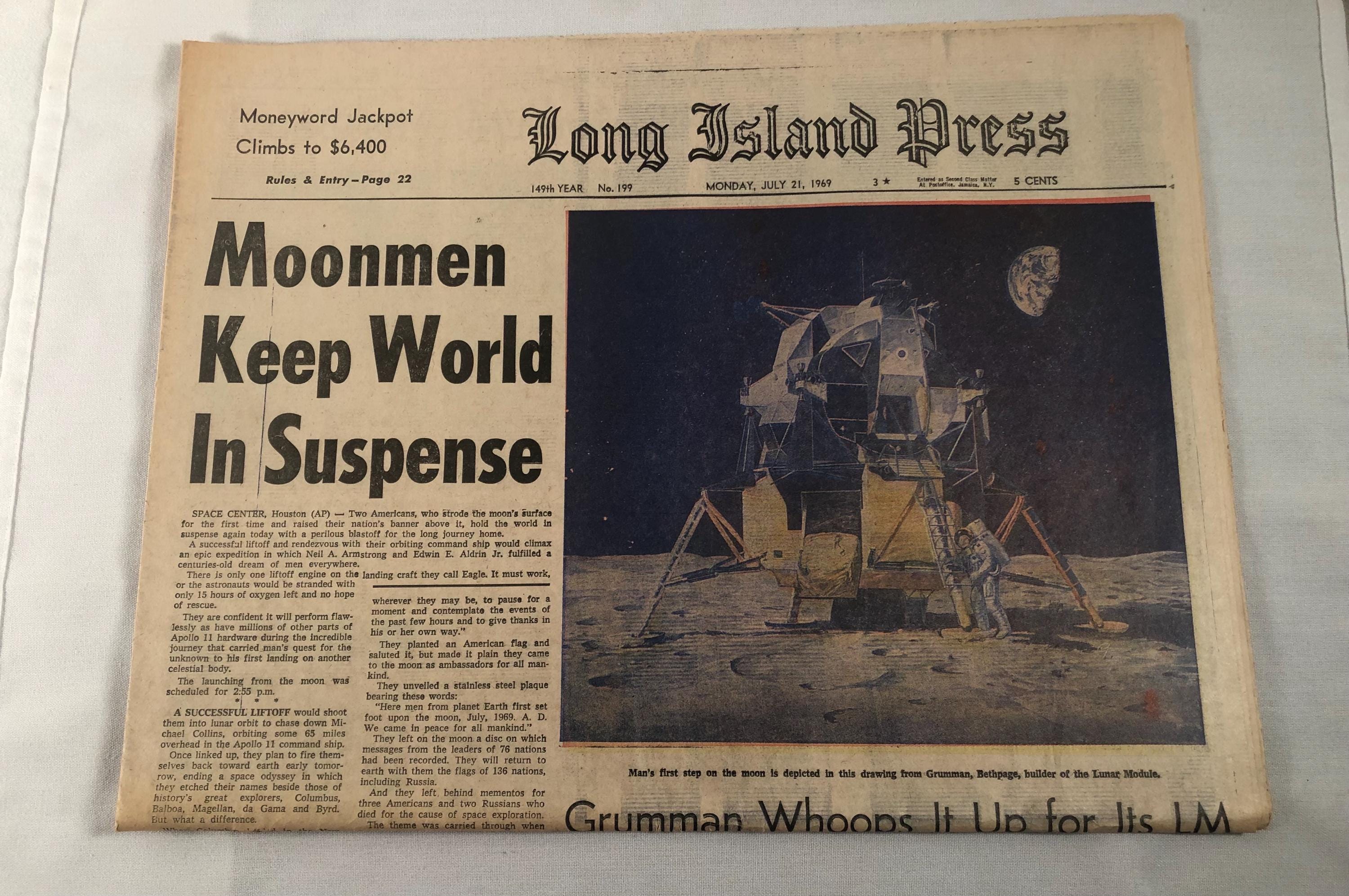 First Moon Landing Newspaper Article