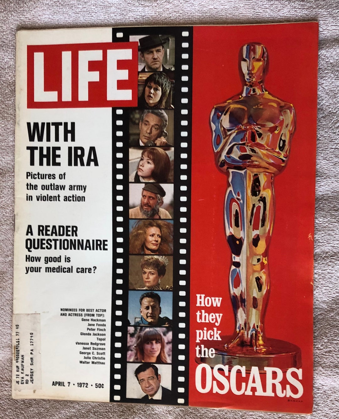 April 7 1972 Life Magazine How They Pick the Oscars Cover Vintage ...