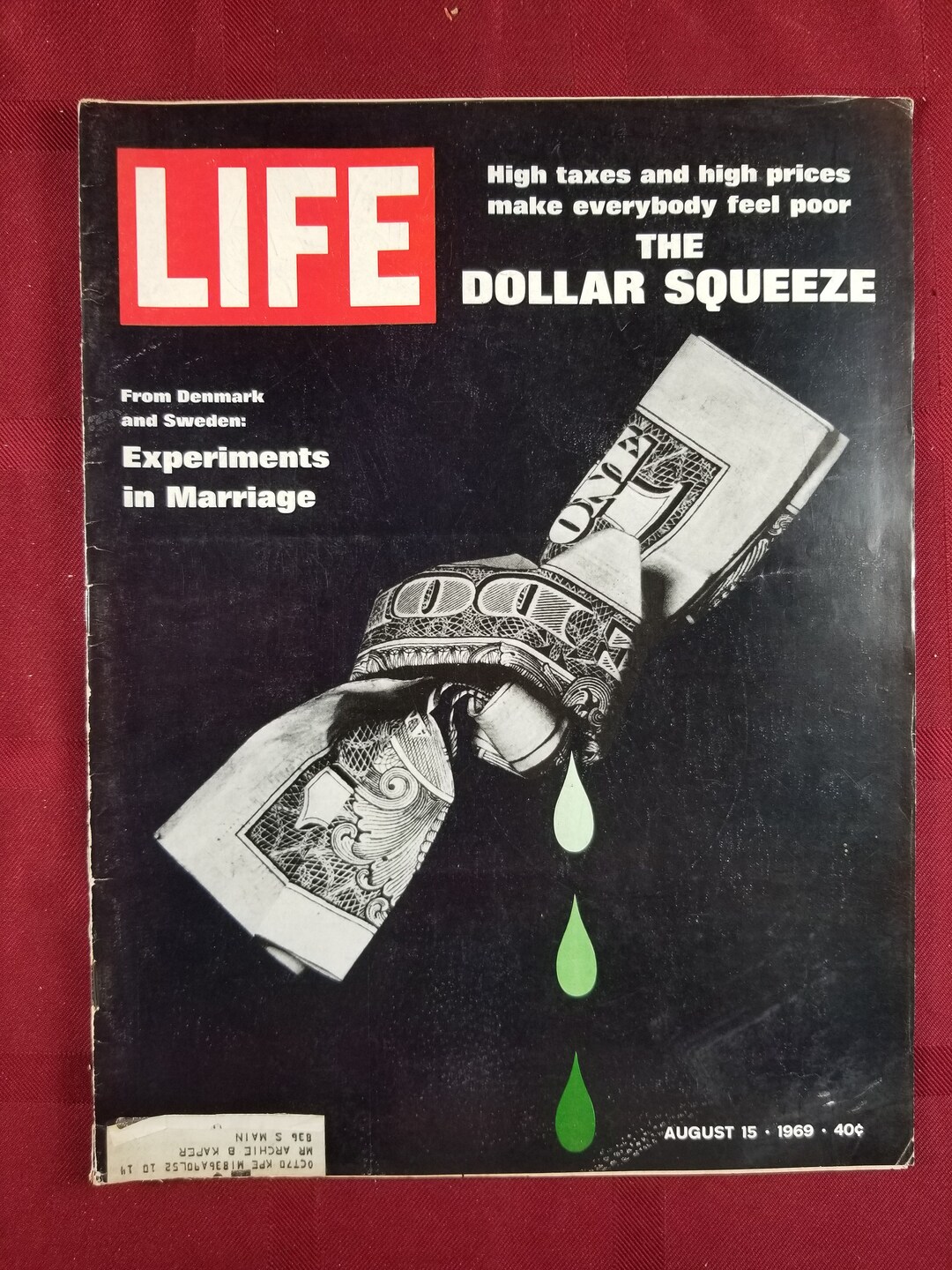 August 15 1969 Life Magazine the Dollar Squeeze Cover Vintage Original ...