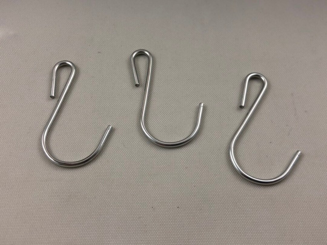 Bag of 100 1 3/4 Inch Metal S Hook 1 Side Pinched .80 Galvanized Steel ...