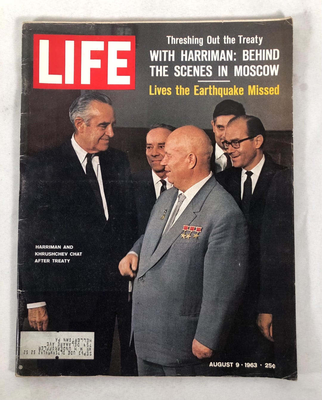 August 9 1963 Life Magazine W Averell Harriman and Nikita Khrushev on ...