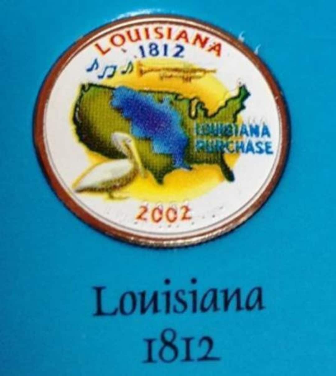 Colorized Louisiana 2002-D State Quarter Denver Mint Genuine US Coin ...