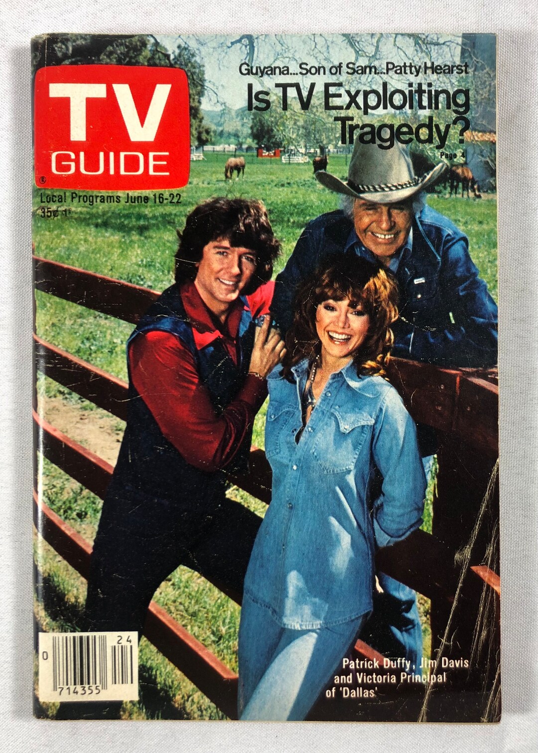 June 16 1979 TV Guide Patrick Duffy Jim Davis and Victoria Principal of ...