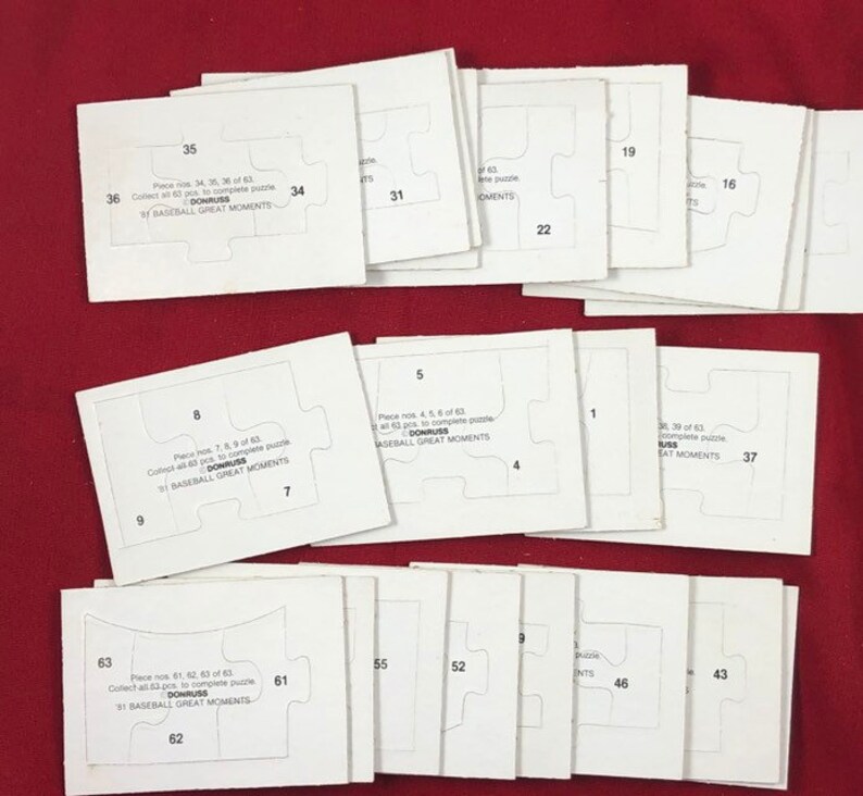 Babe Ruth Puzzle 1981 Donruss Baseball Greatest Moments Complete Set of ...