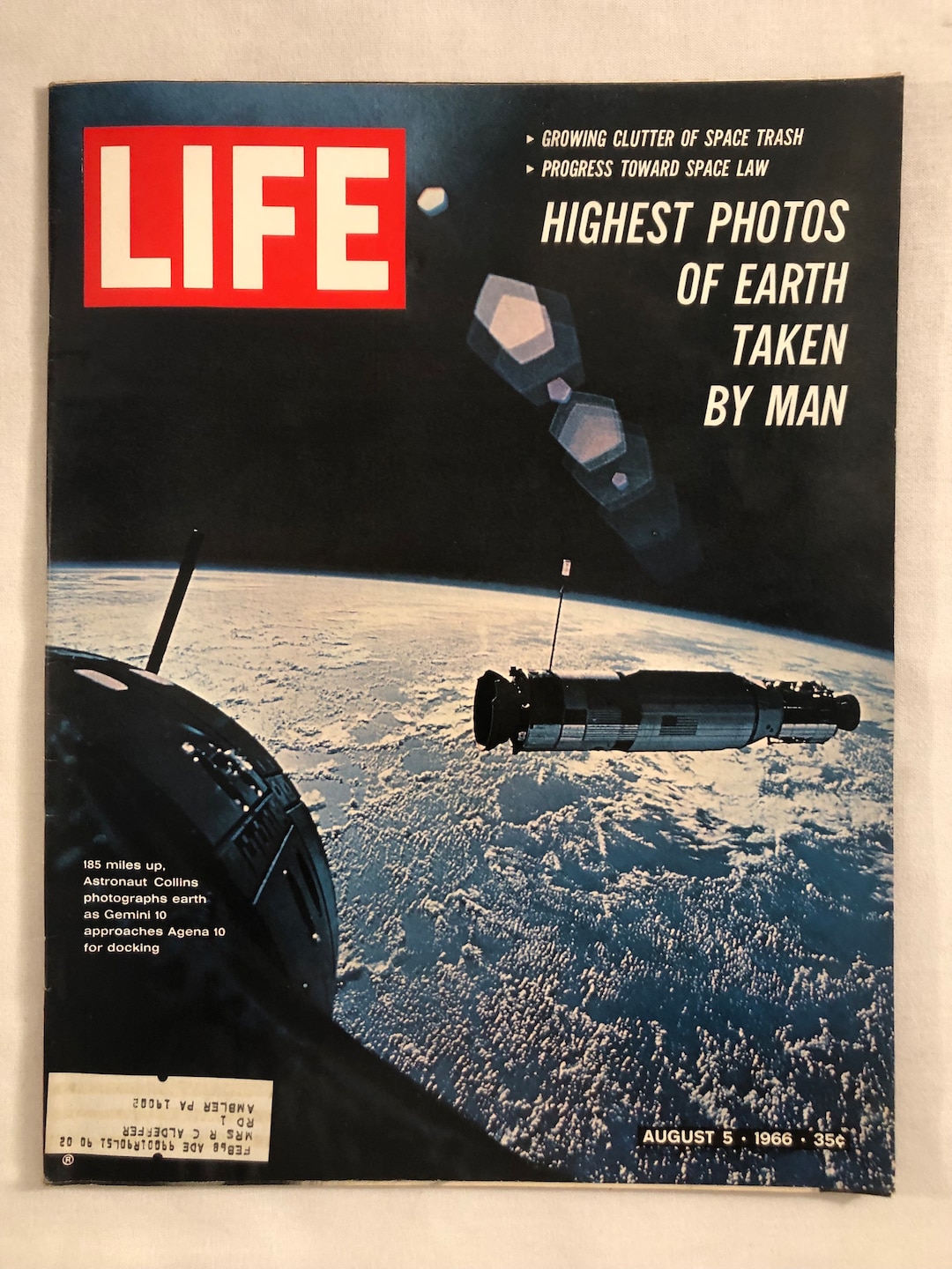 August 5 1966 Life Magazine Earth Photo From Space Gemini 10 Cover ...