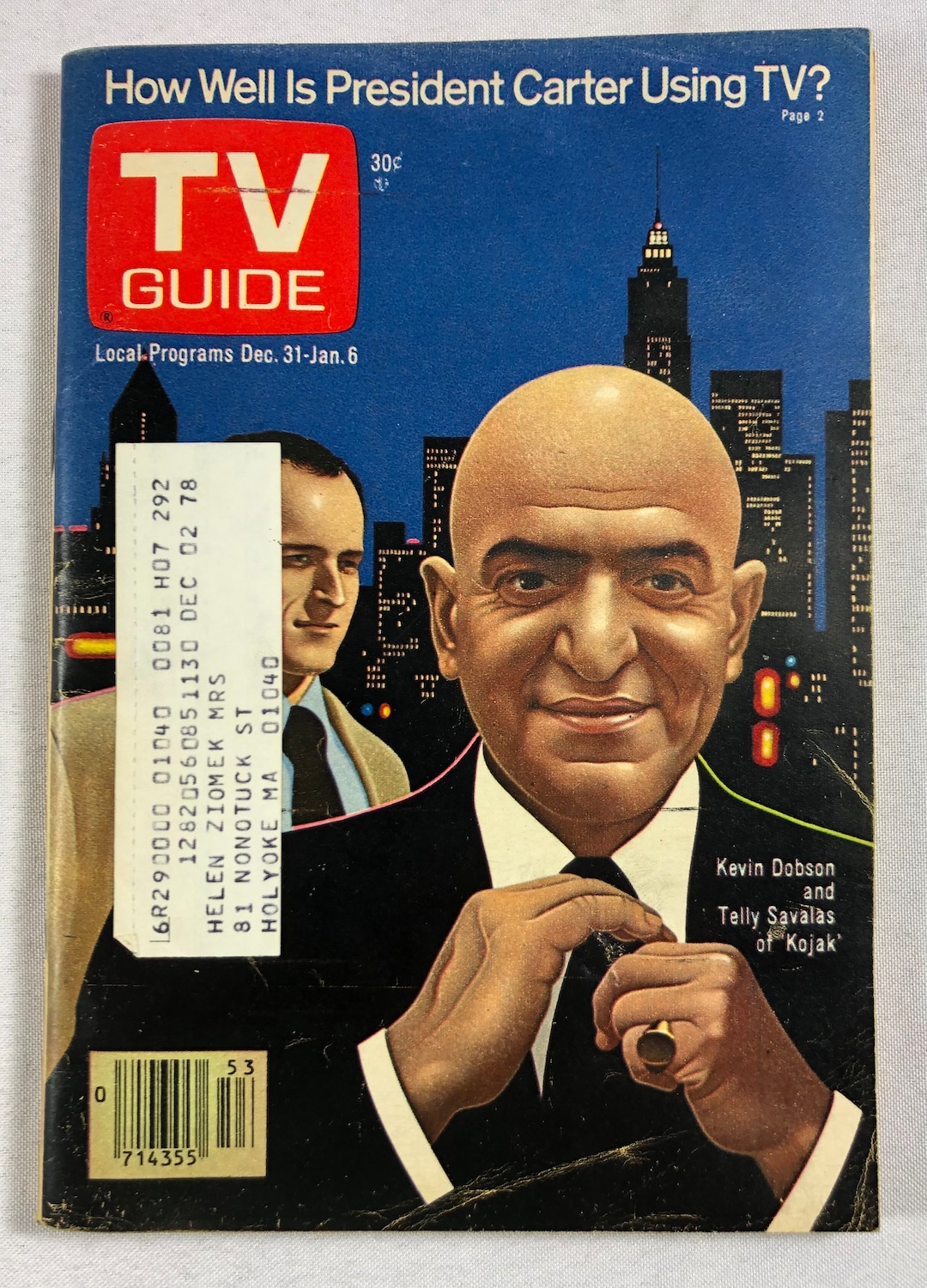 December 31 1977 January 6 1978 TV Guide Kevin Dobson Telly Savalas of ...
