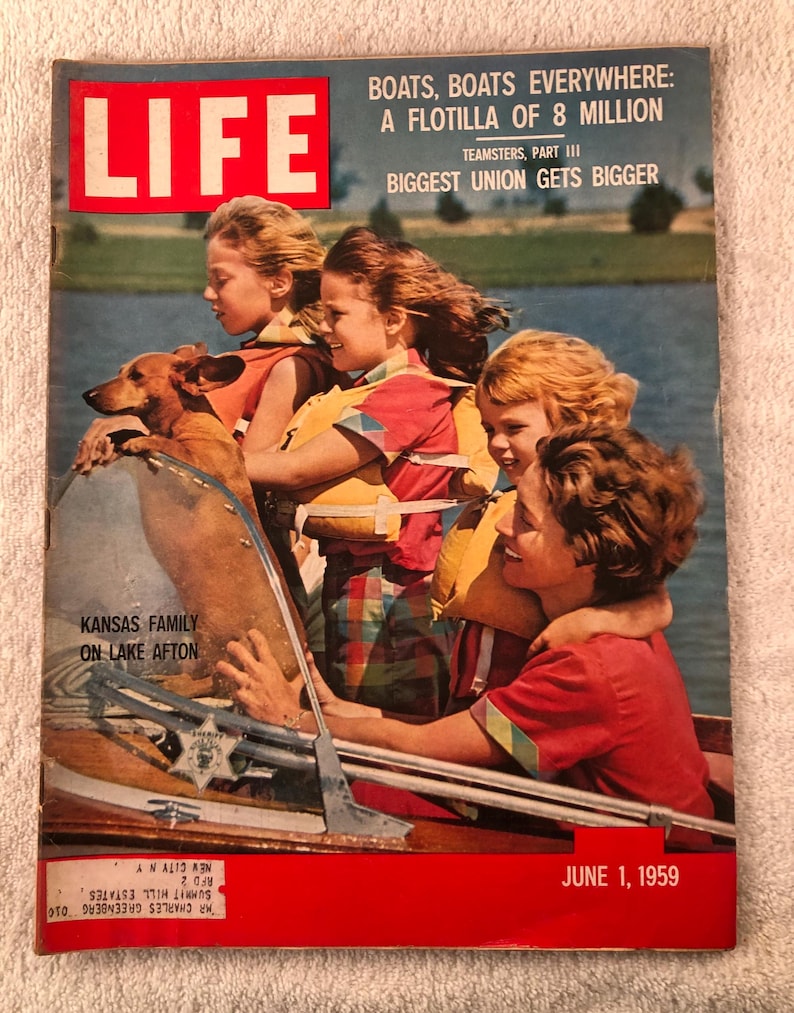 June 1 1959 Life Magazine Kansas Family on Lake Afton on Cover Mrs ...