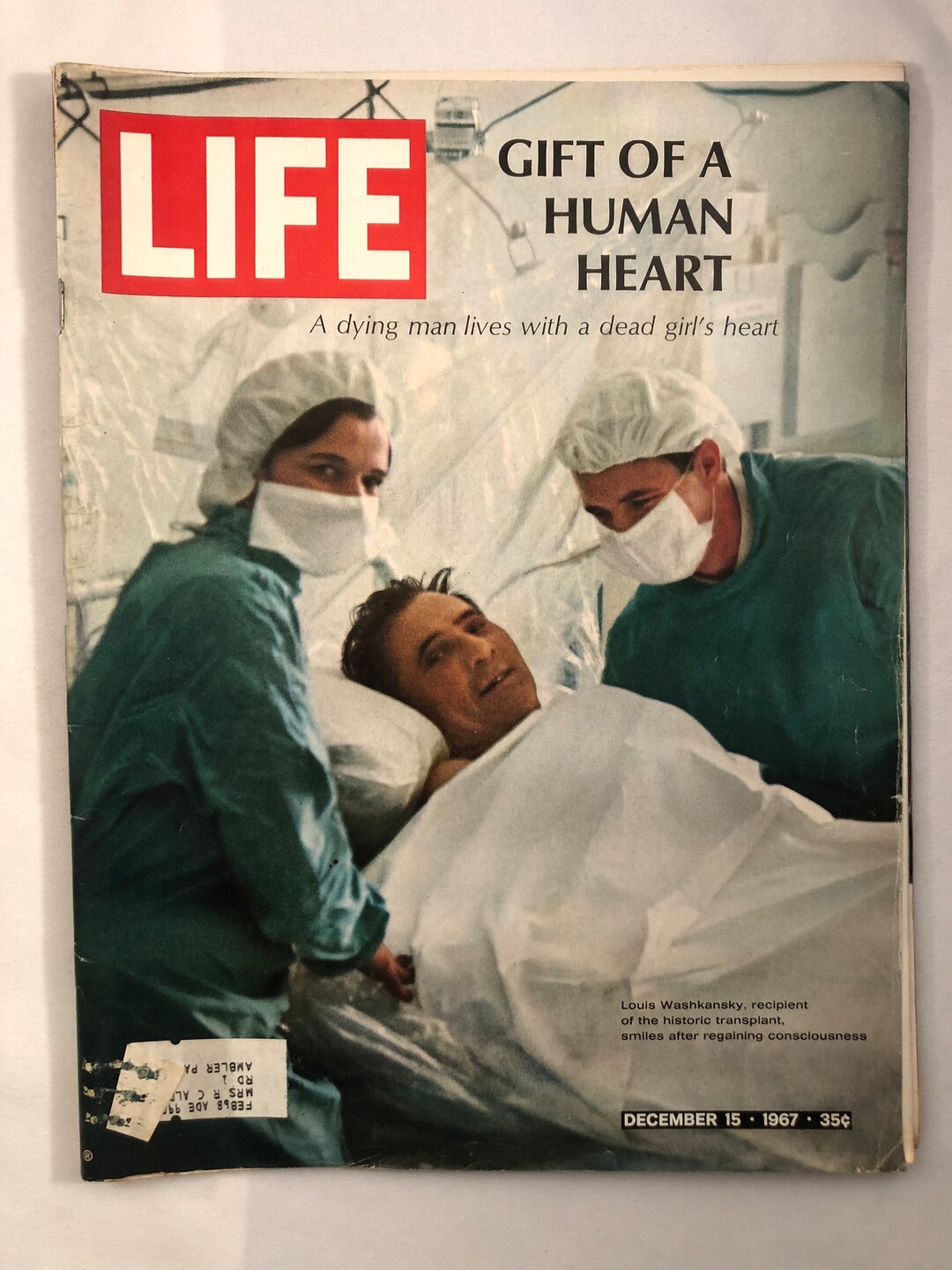 December 15 1967 Life Magazine Heart Transplant Louis Washkansky on ...